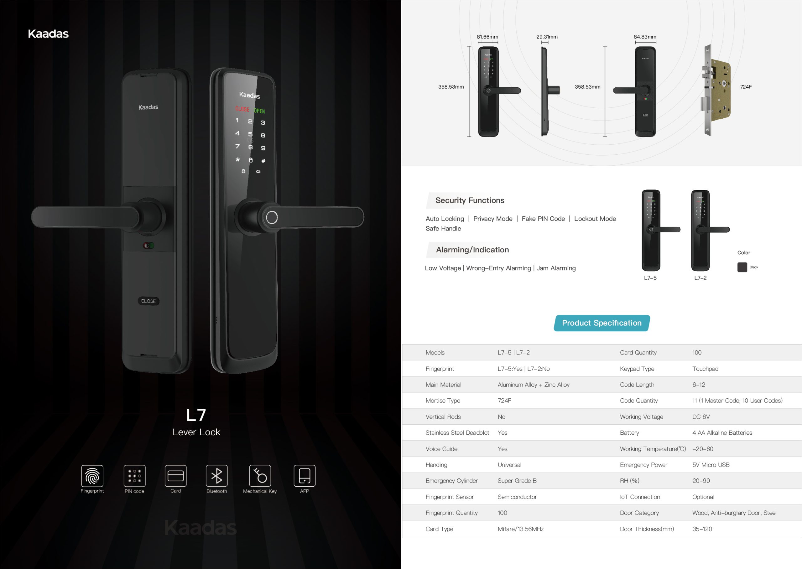 L7-5 Lever Smart Lock – SmartHome Doorlock